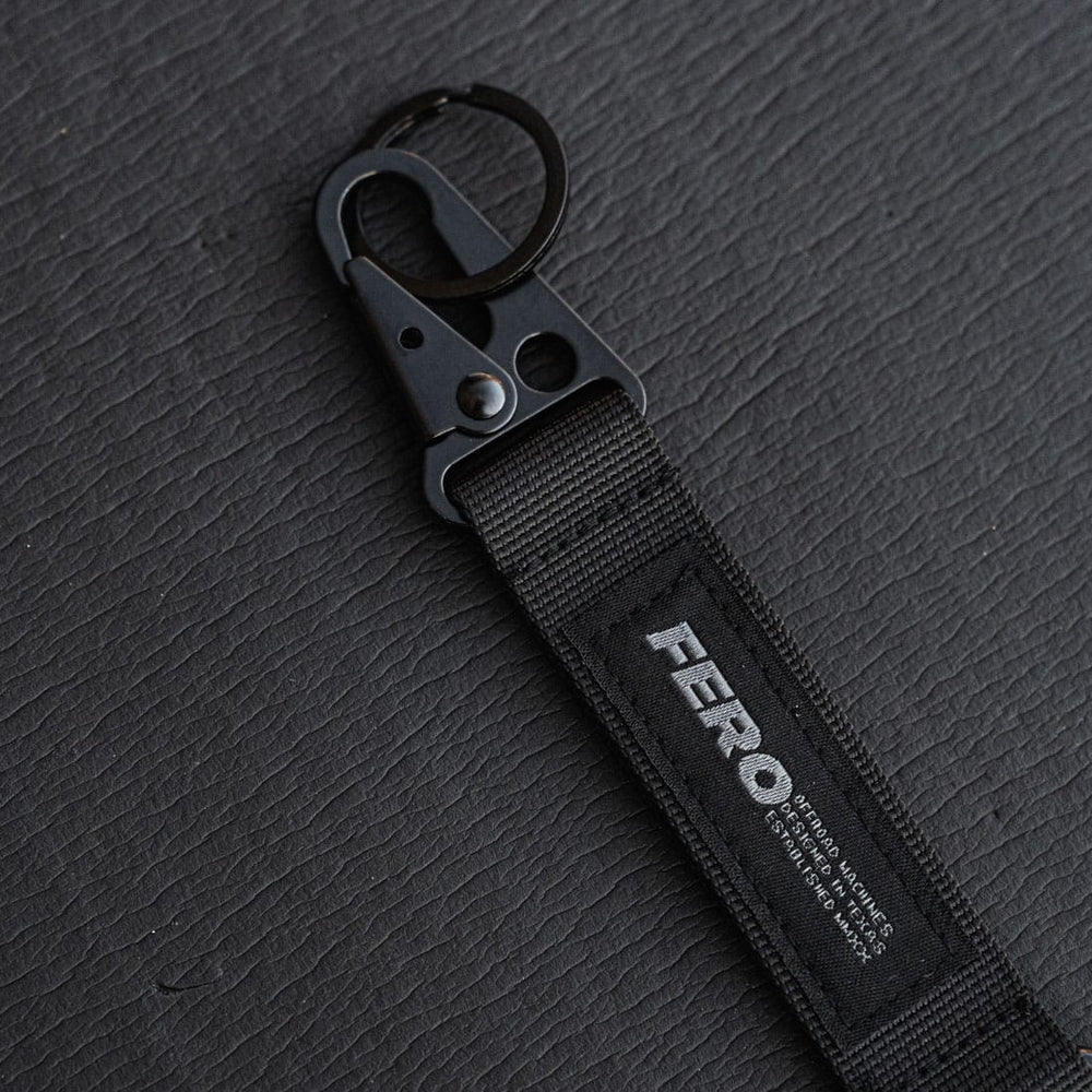 Nylon Clash Hook D-Ring Keychain - Stealth Black