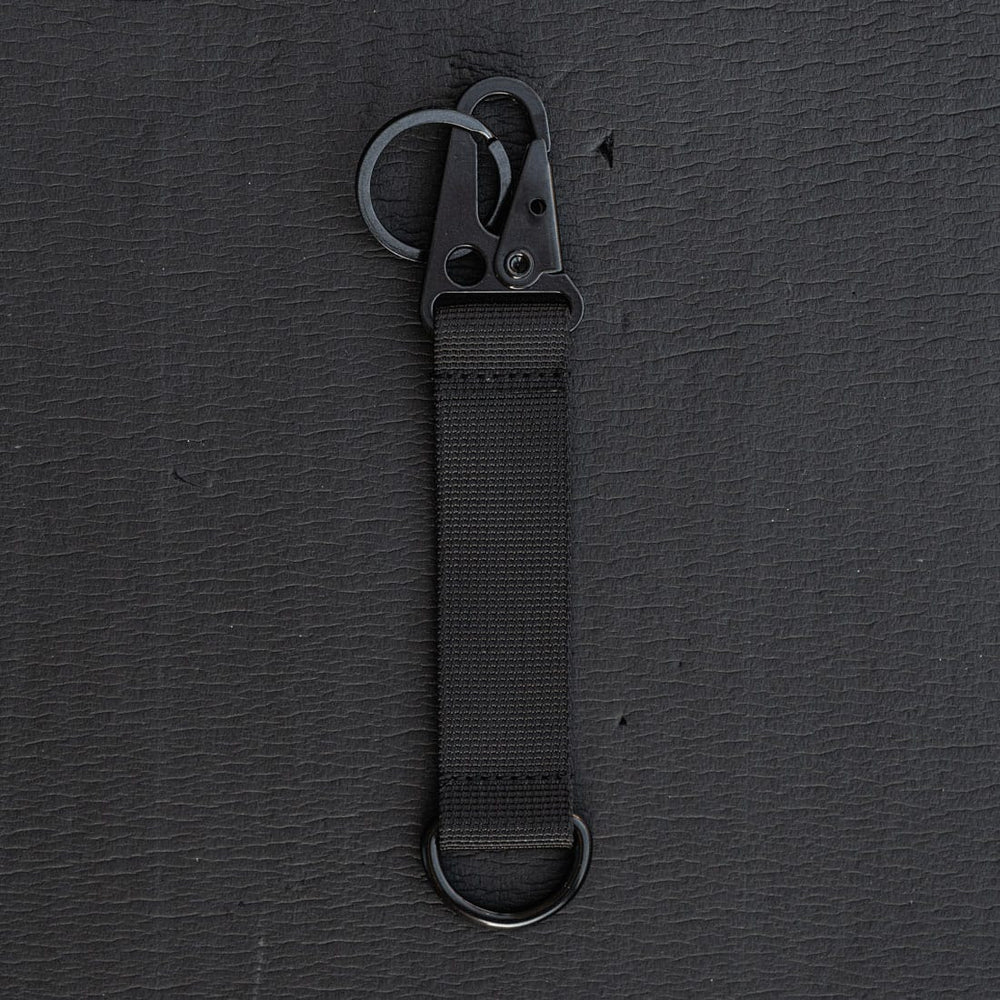 Nylon Clash Hook D-Ring Keychain - Stealth Black