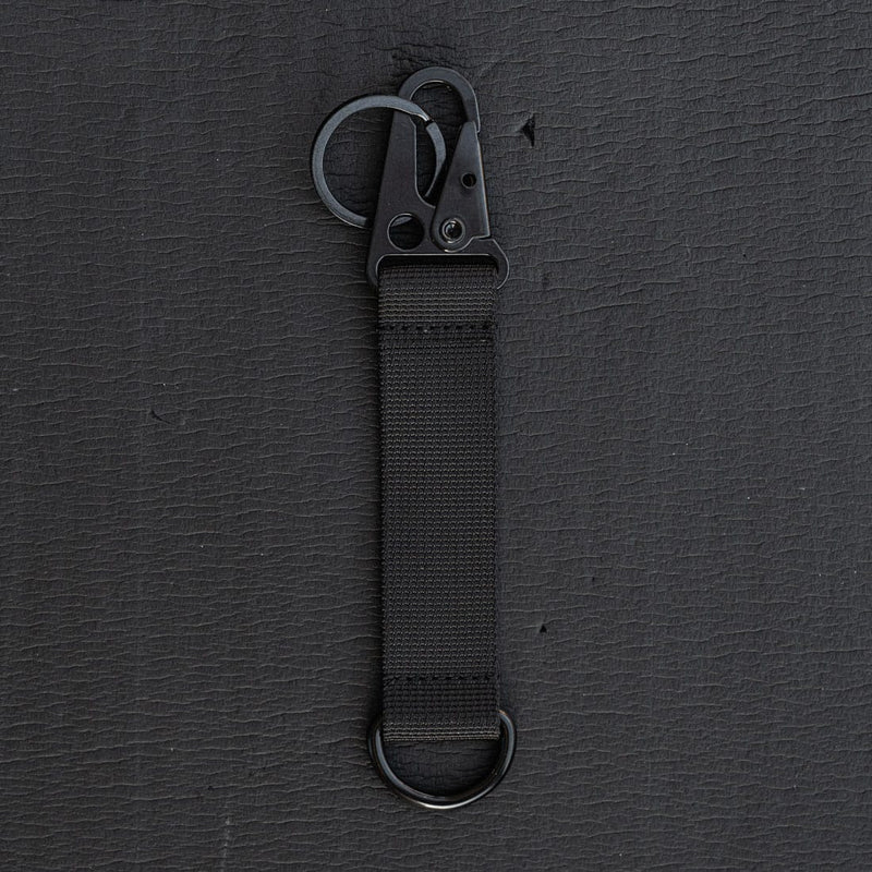 Nylon Clash Hook D-Ring Keychain - Stealth Black