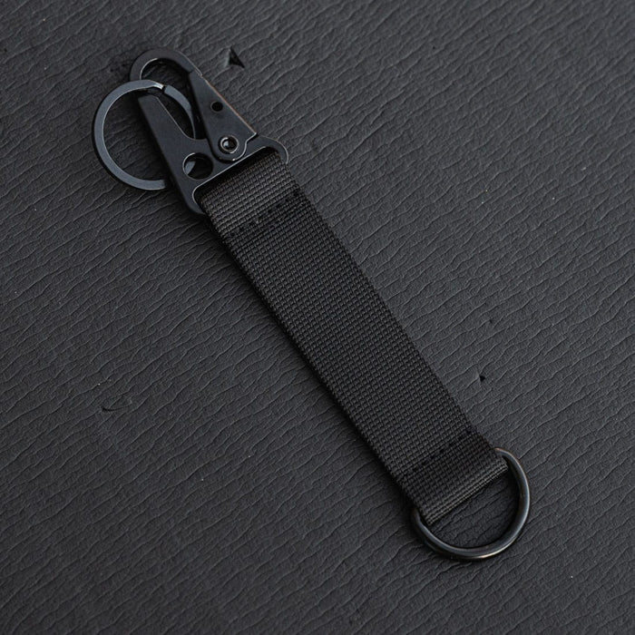 Nylon Clash Hook D-Ring Keychain - Stealth Black