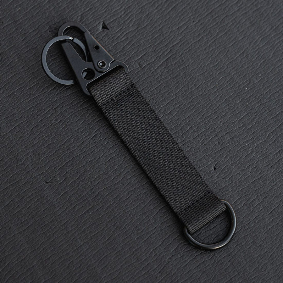 Nylon Clash Hook D-Ring Keychain - Stealth Black