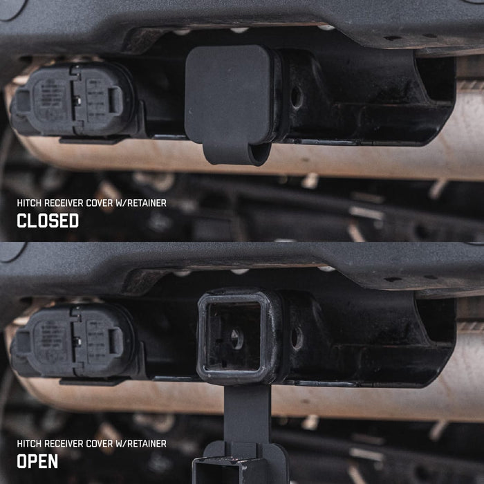 Universal-fit Hitch Receiver Cover Plug w/ Retainer Band