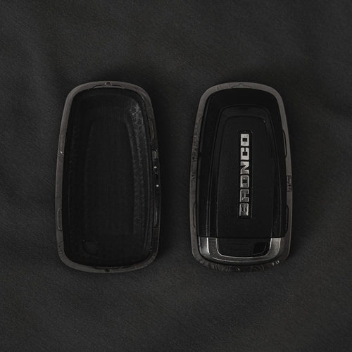 Leather + Aluminum Keyfob Cover for Ford Bronco, Raptor, F-150